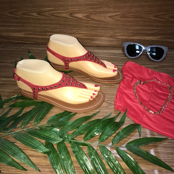 Lauren Ralph Lauren | Shoes | Lauren Ralph Lauren Red Thong Sandals ...